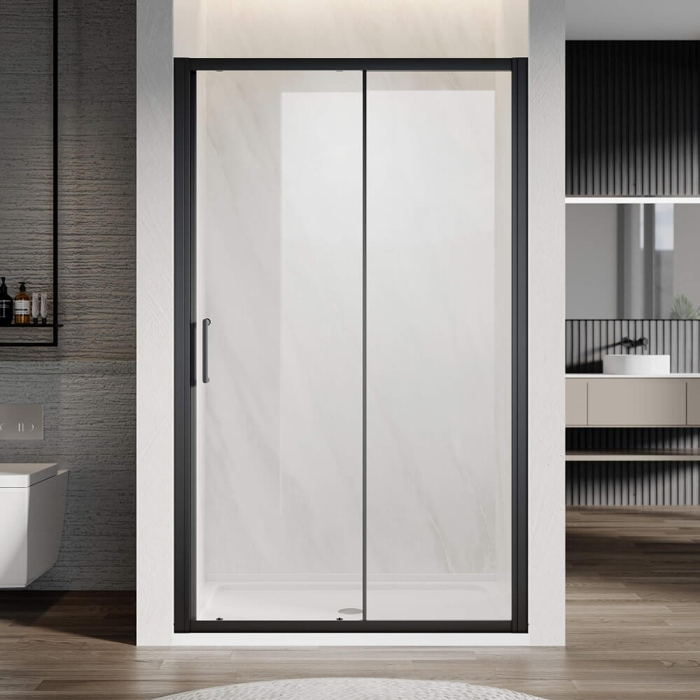 8mm Glass Black Frame Sliding Shower Screen Door - Elegant Showers