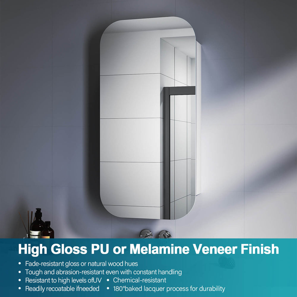 White 450x900mm Rectangle Mirror Cabinet Medicine Shaving Bathroom Wal