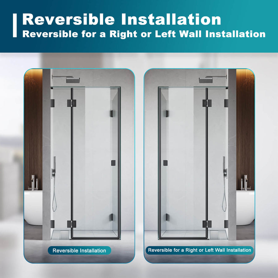 Sleek and Stylish 10mm Black Fully Frameless Shower Screen Enclosure