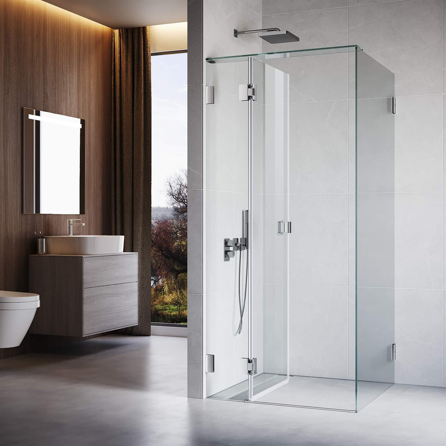 10mm Fully Frameless Shower Screen Enclosure Silver