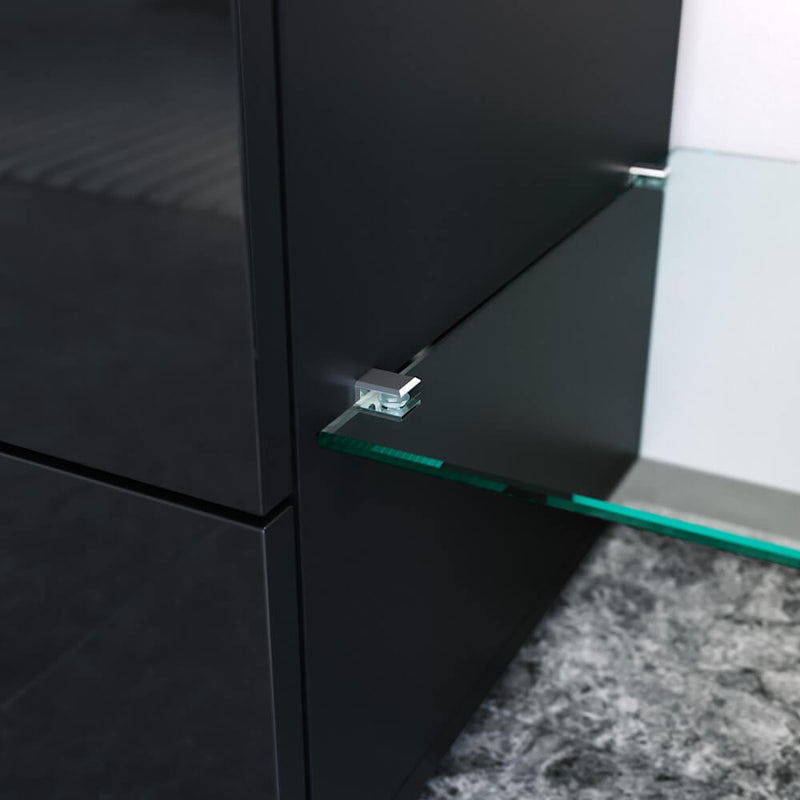 1600mm 16 Colors LED TV Entertainment Storage Unit Black