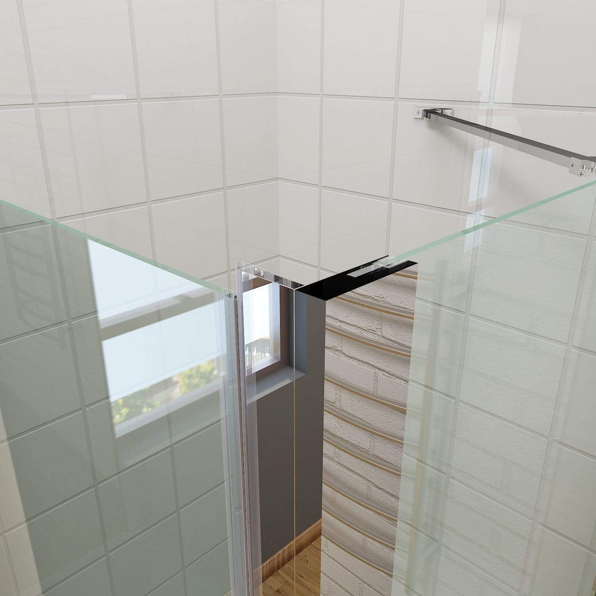 ELEGANT SHOWERS Bathroom Frameless Pivot Shower Screen