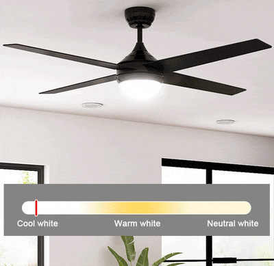 1200mm 48’‘ AC 3 Colors LED Light 4 Blades Remote Control Ceiling Fan