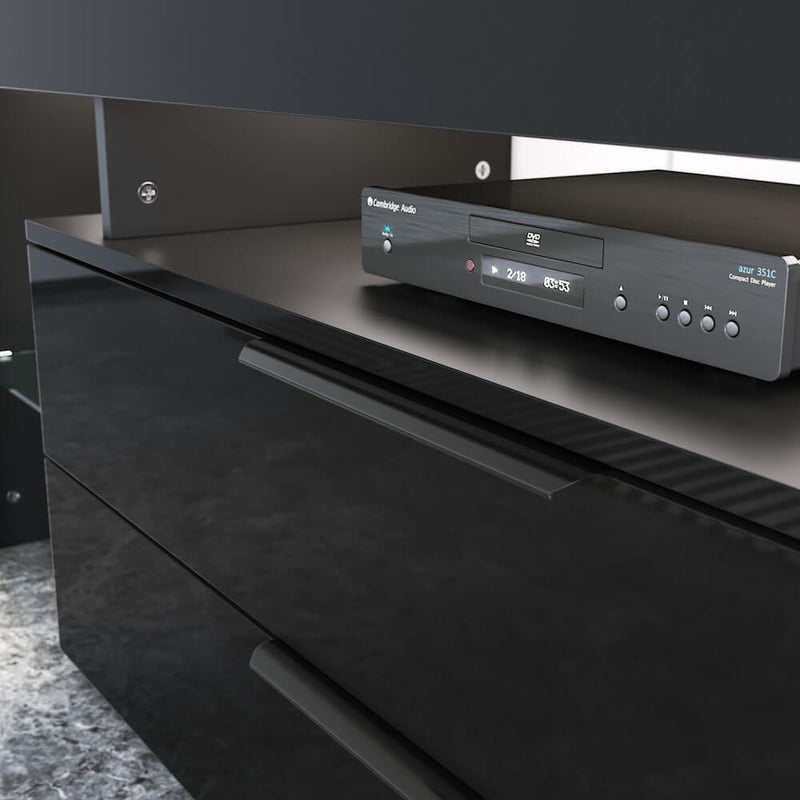 1600mm 16 Colors LED TV Entertainment Storage Unit Black