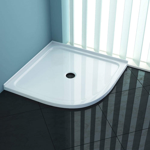 Durable Acrylic Fiberglass Curved Shower Base - Elegant Showers