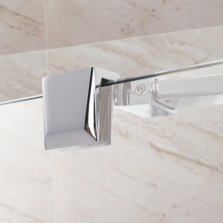 ELEGANT SHOWERS 900mm Shower Screen Stainless Steel Support Bar Glass