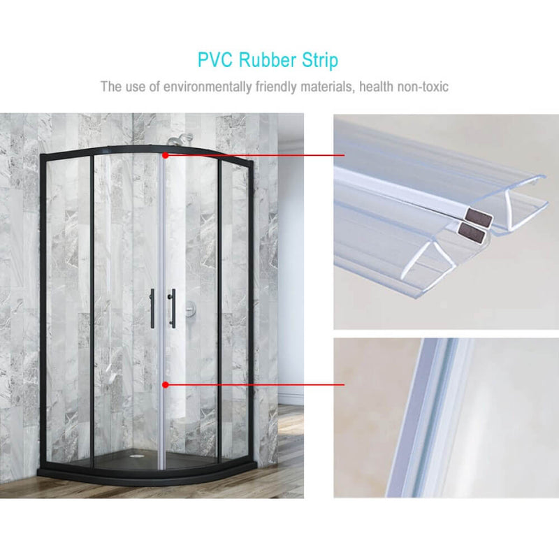 Curved Black Framed Sliding Shower Screen Elegant Showers