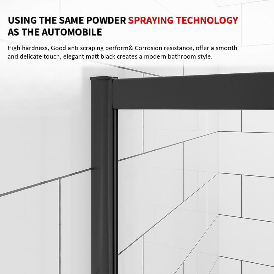 Curved Black Framed Sliding Shower Screen Elegant Showers
