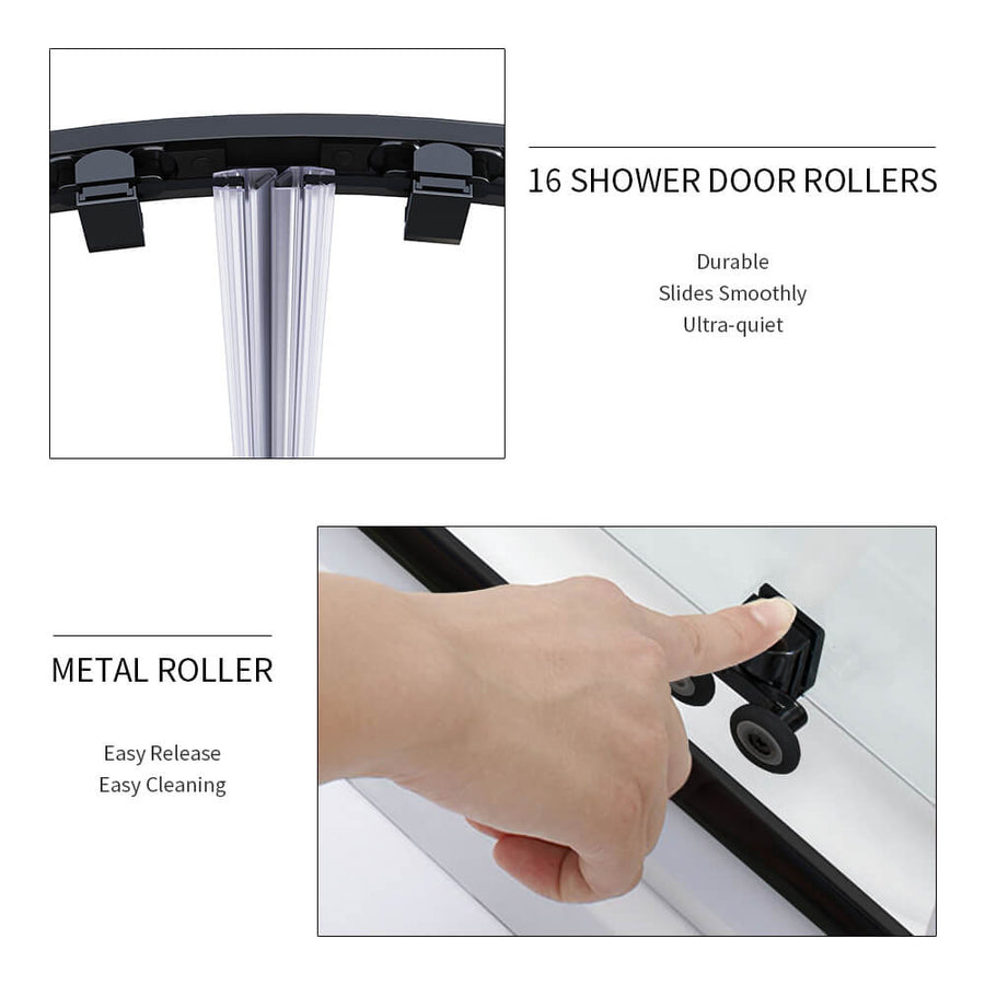 Curved Black Framed Sliding Shower Screen Elegant Showers