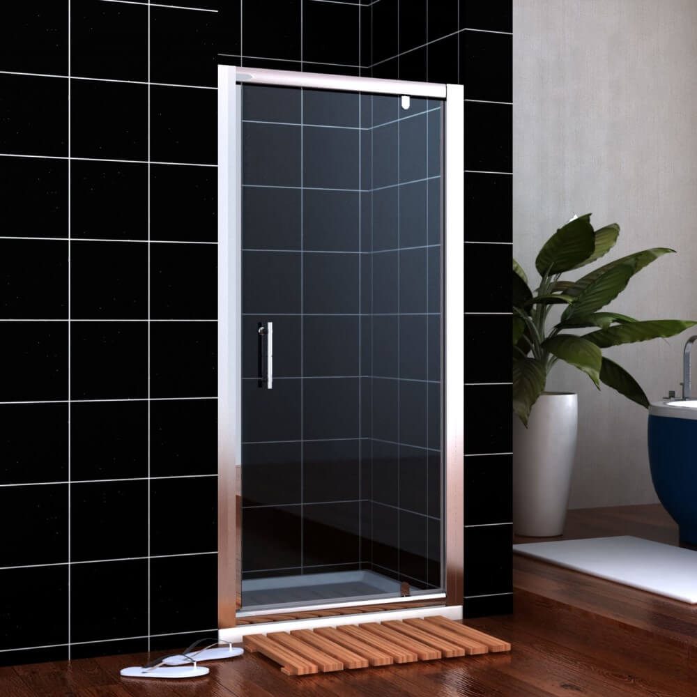 ELEGANT SHOWERS Framed Pivot Shower Screen Door Wall To Wall