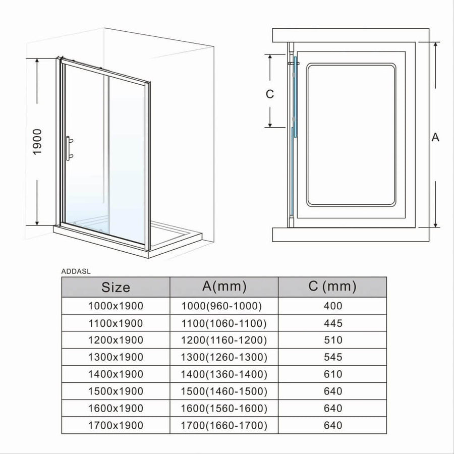 2 Panel Sliding Shower Screen Enclosure Door - Elegant Showers