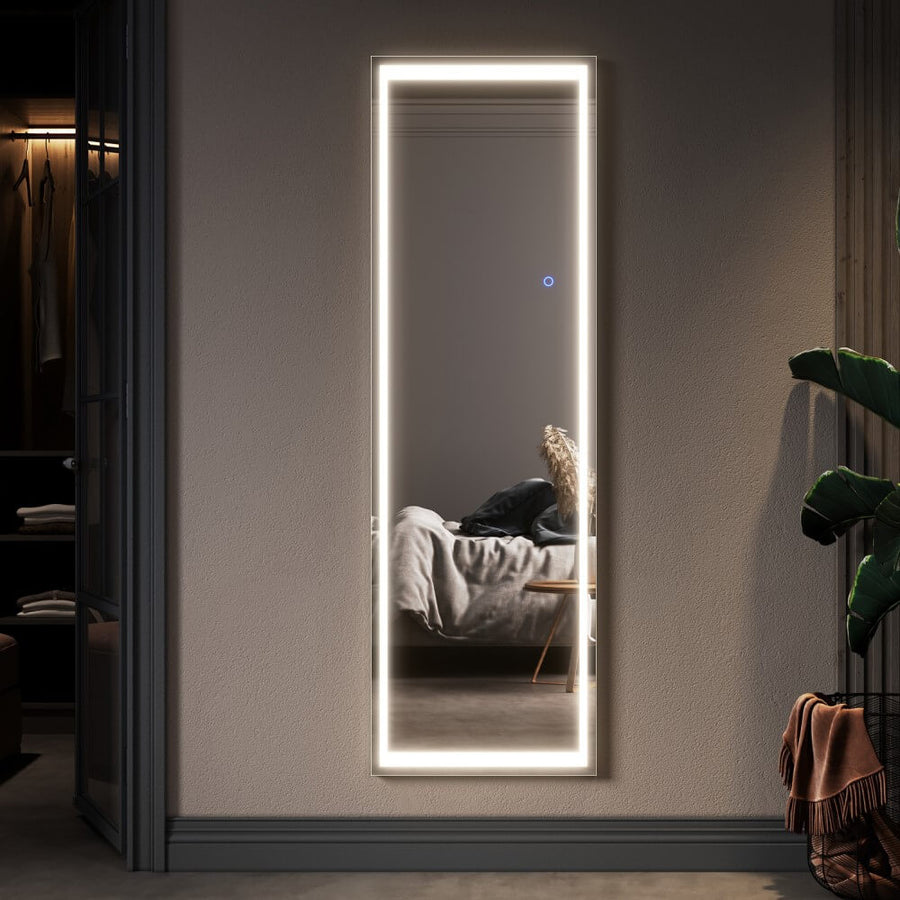 3 Color LED Light Full Length Dressing Mirror Wall Mounted Hanging