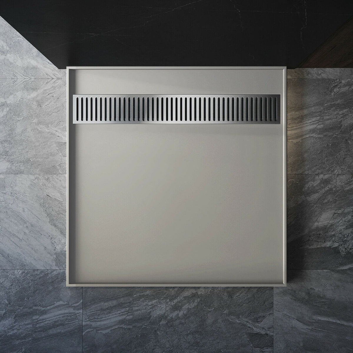 ELEGANT Rectangle Durable SMC Shower Base Gray - Tile over Tray Shower