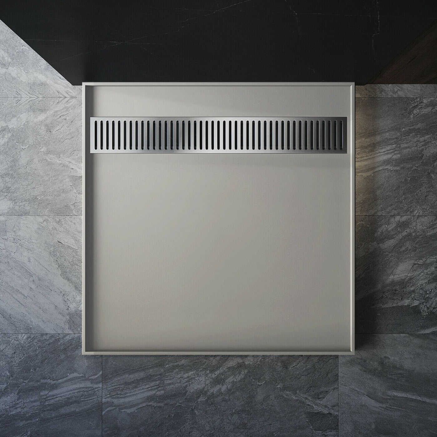 ELEGANT Rectangle Durable SMC Shower Base Gray - Tile over Tray Shower