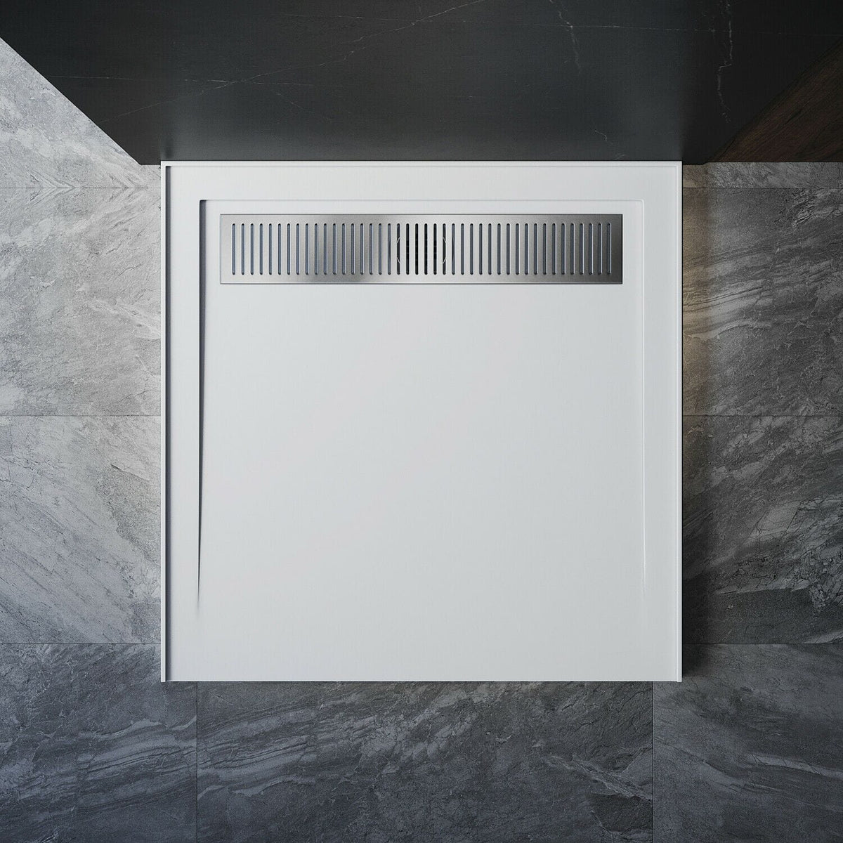 ELEGANT Rectangle Durable SMC Shower Base White