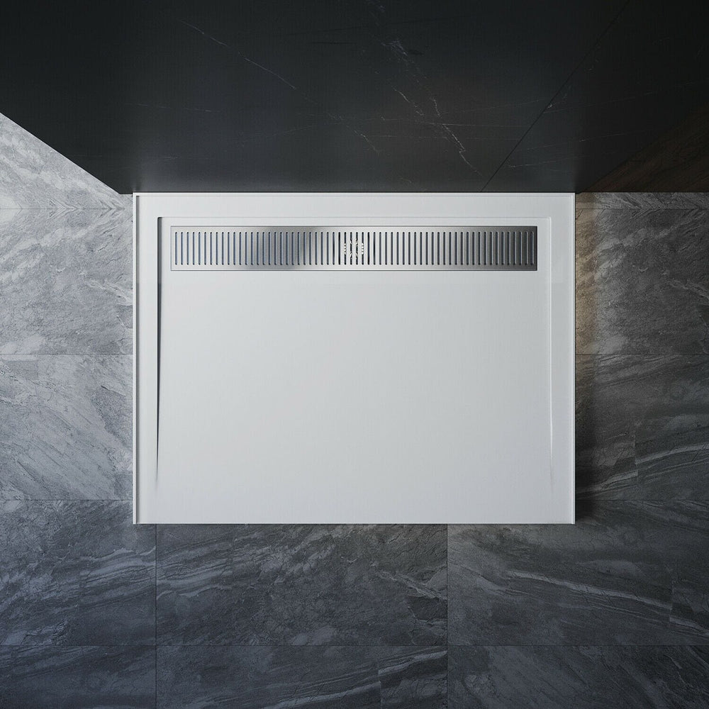 ELEGANT Rectangle Durable SMC Shower Base White