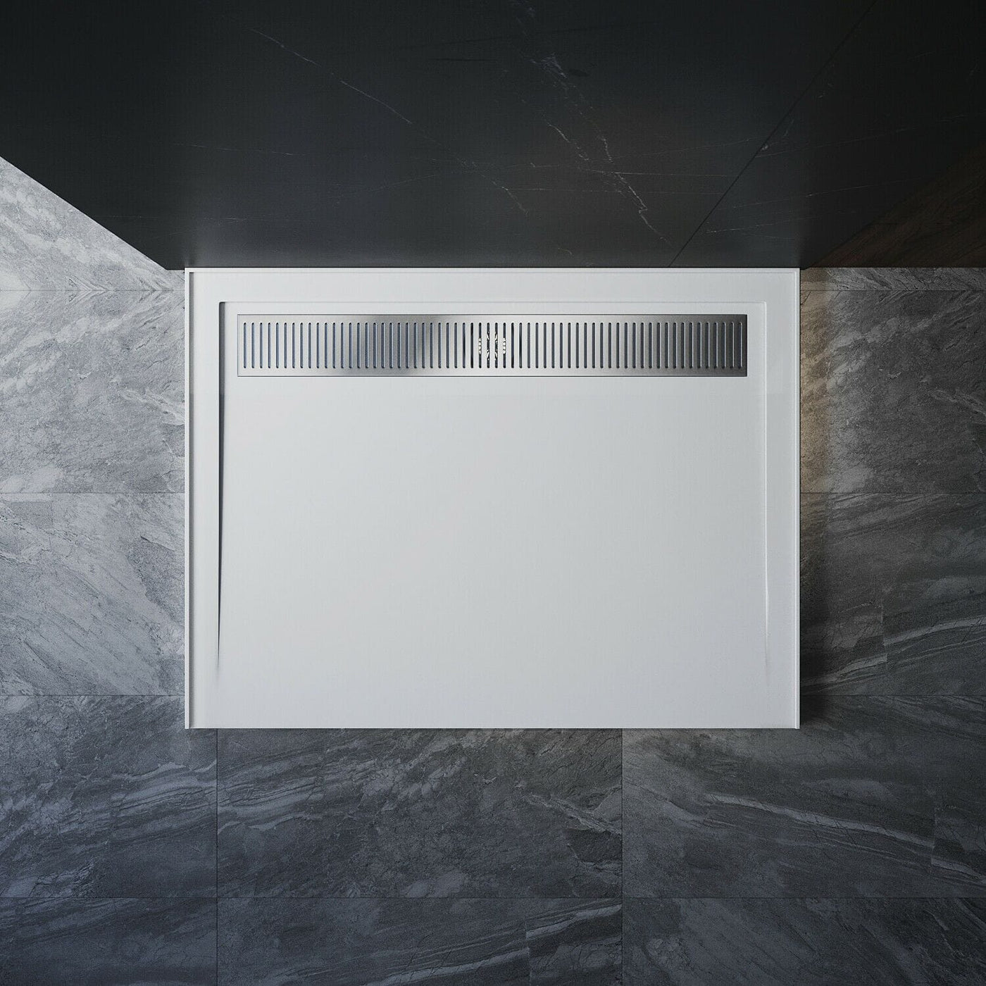 ELEGANT Rectangle Durable SMC Shower Base White